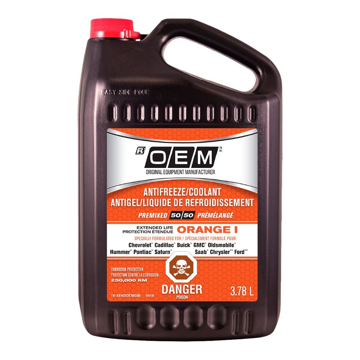 OEM 50/50 Premixed Anti-Freeze/Coolant, Chevrolet/Buick/Saturn, Orange ...