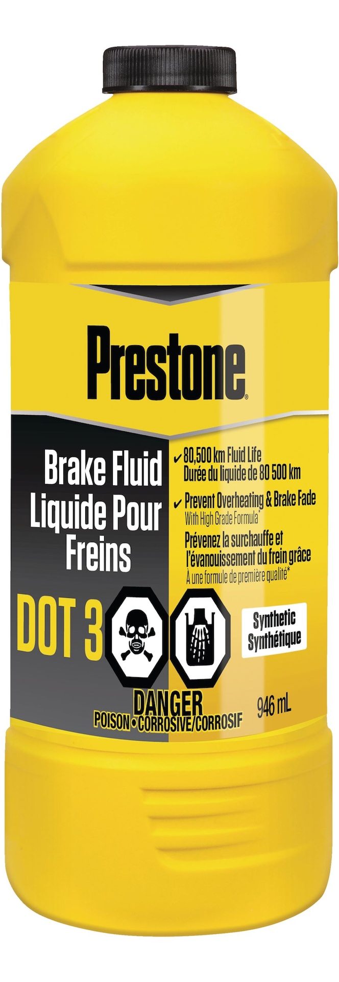 Prestone® DOT 3 Brake Fluid - Synthetic, High Grade, 80,500km - 946mL ...
