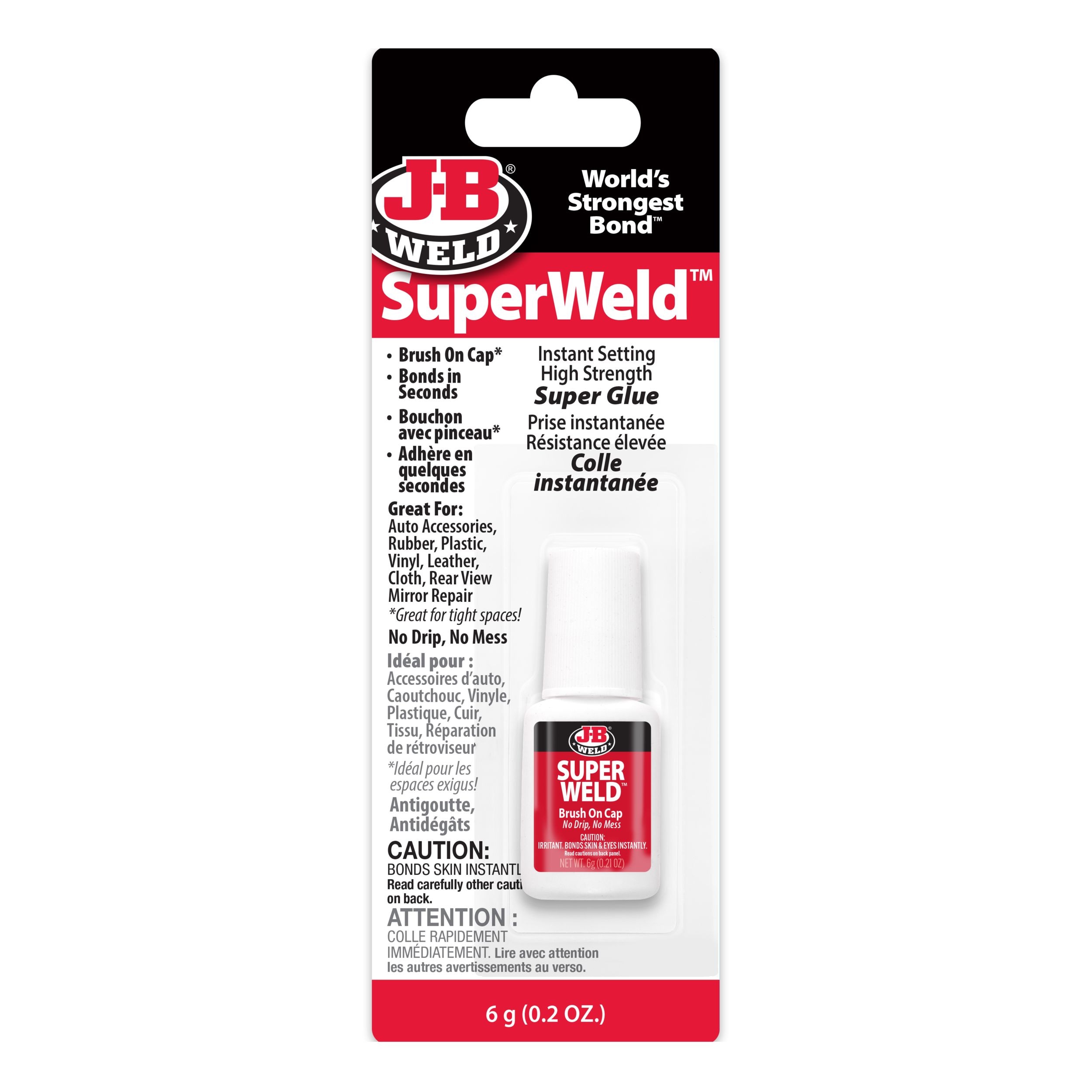 Super colle à fixation instantanée JB Weld Super Weld Brush-On, 6 g ...