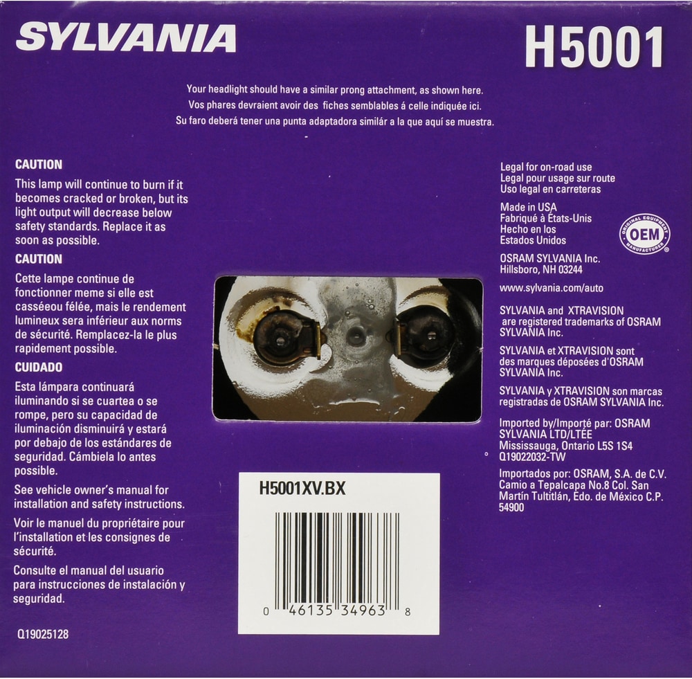 H5001 Sylvania XtraVision® Sealed Beam Headlight, Brighter Light, 1-pk | Canadian Tire