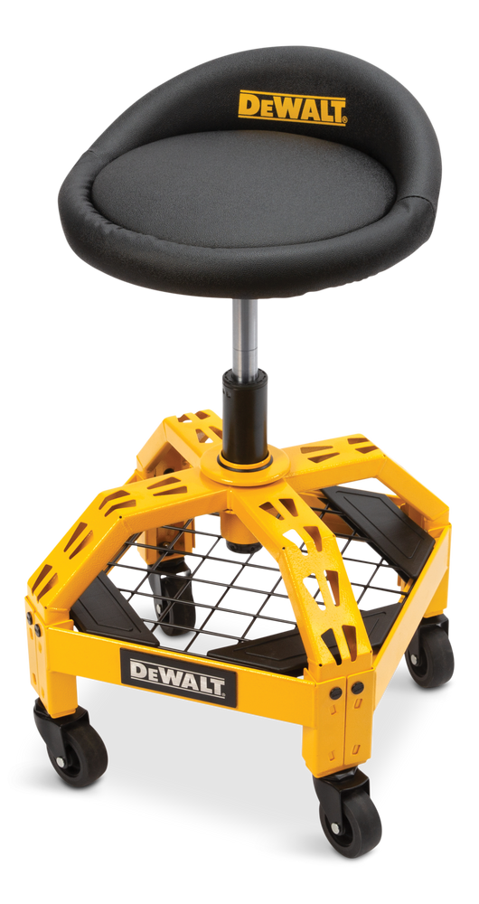 DEWALT Adjustable Height Swivel Shop Stool, 22.5-in to 26.8-in ...