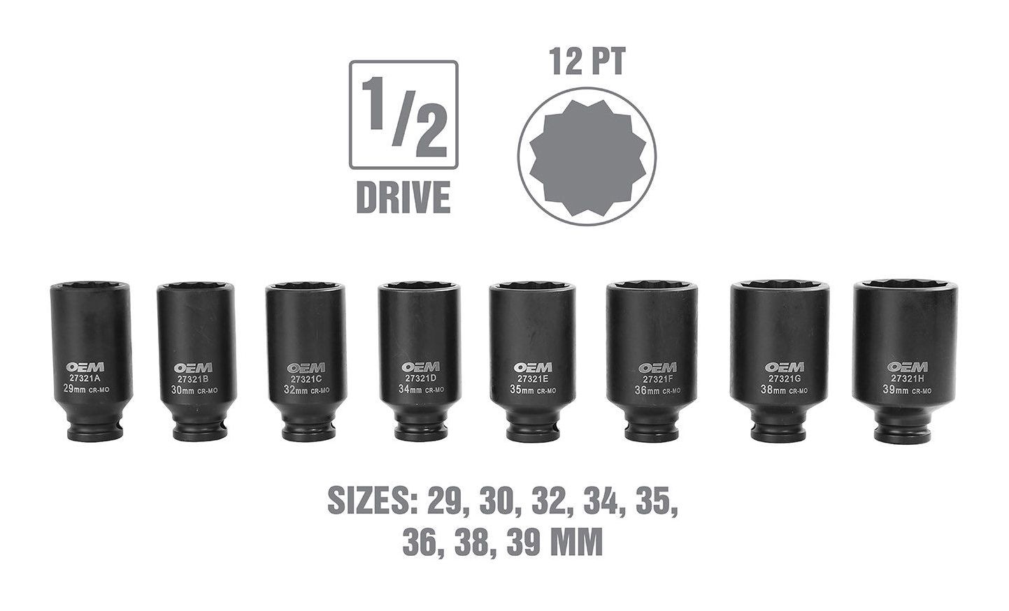 OEMTOOLS Axle Nut Socket Set 8 pc Canadian Tire