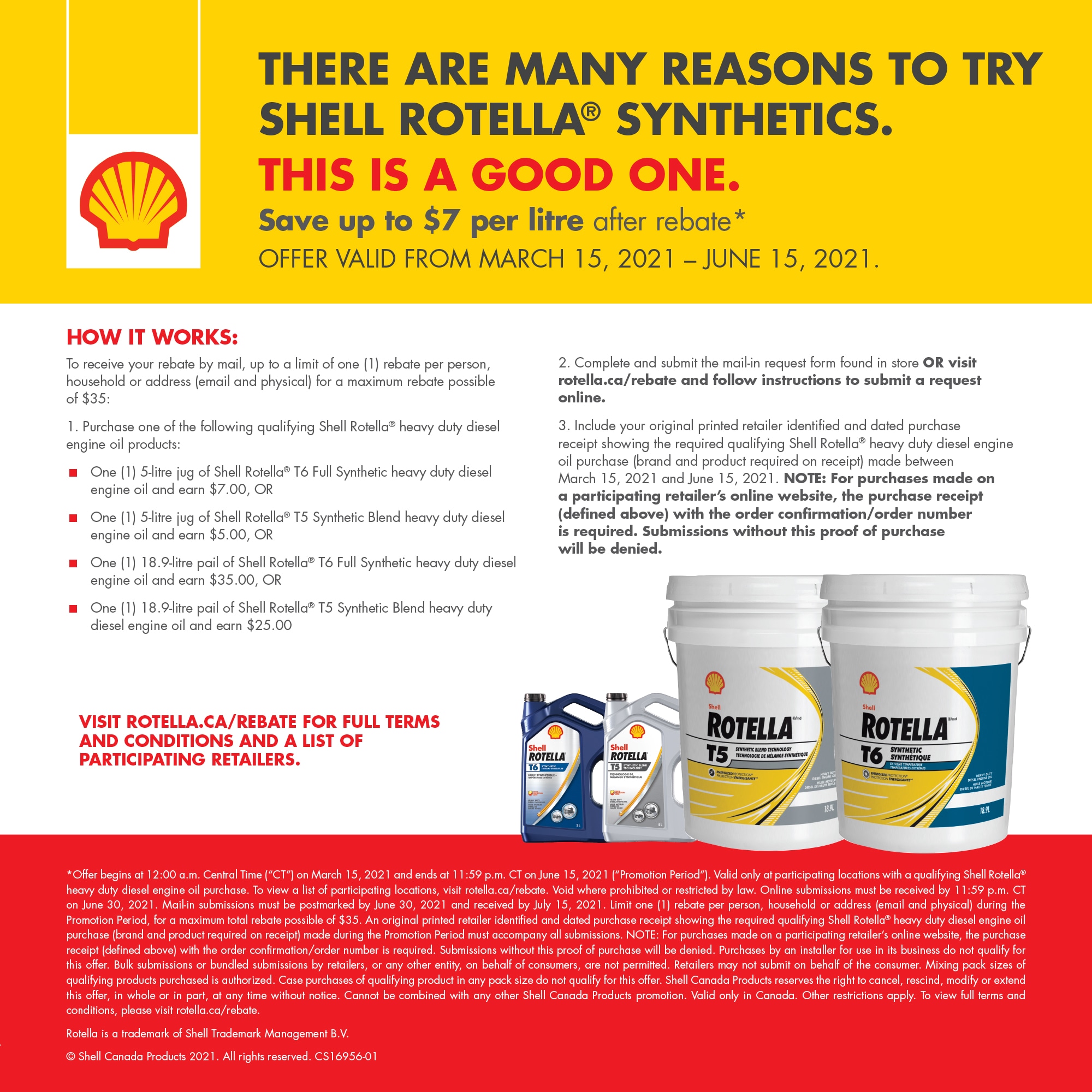 Shell Rotella® T5 10W30 Heavy-Duty Synthetic-Blend Diesel Engine/Motor ...