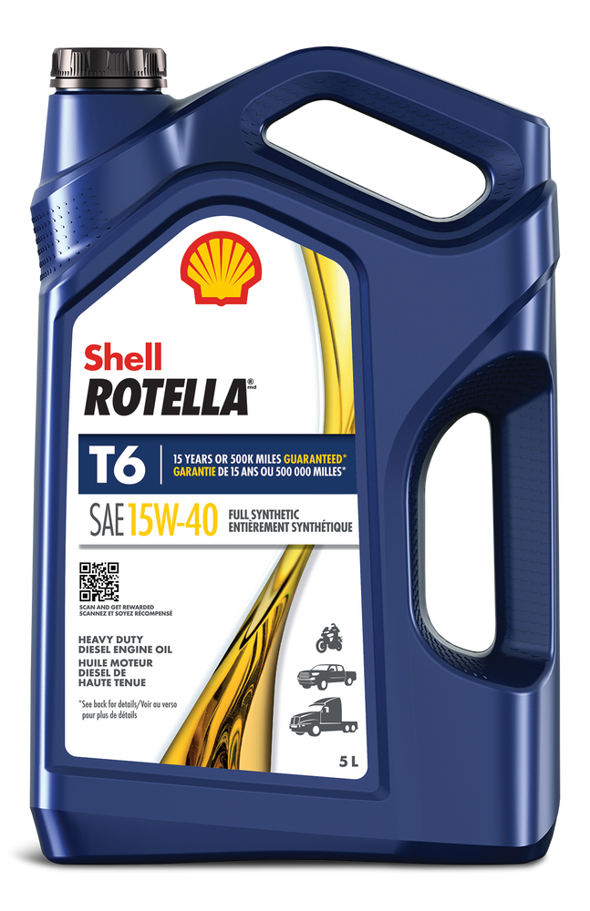 Huile pour moteur diesel synthétique haute résistance Shell Rotella T6 ...