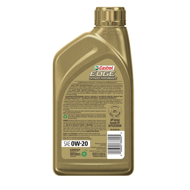 Castrol EDGE Extended Performance 0W20 Synthetic Engine/Motor Oil, 1-L ...