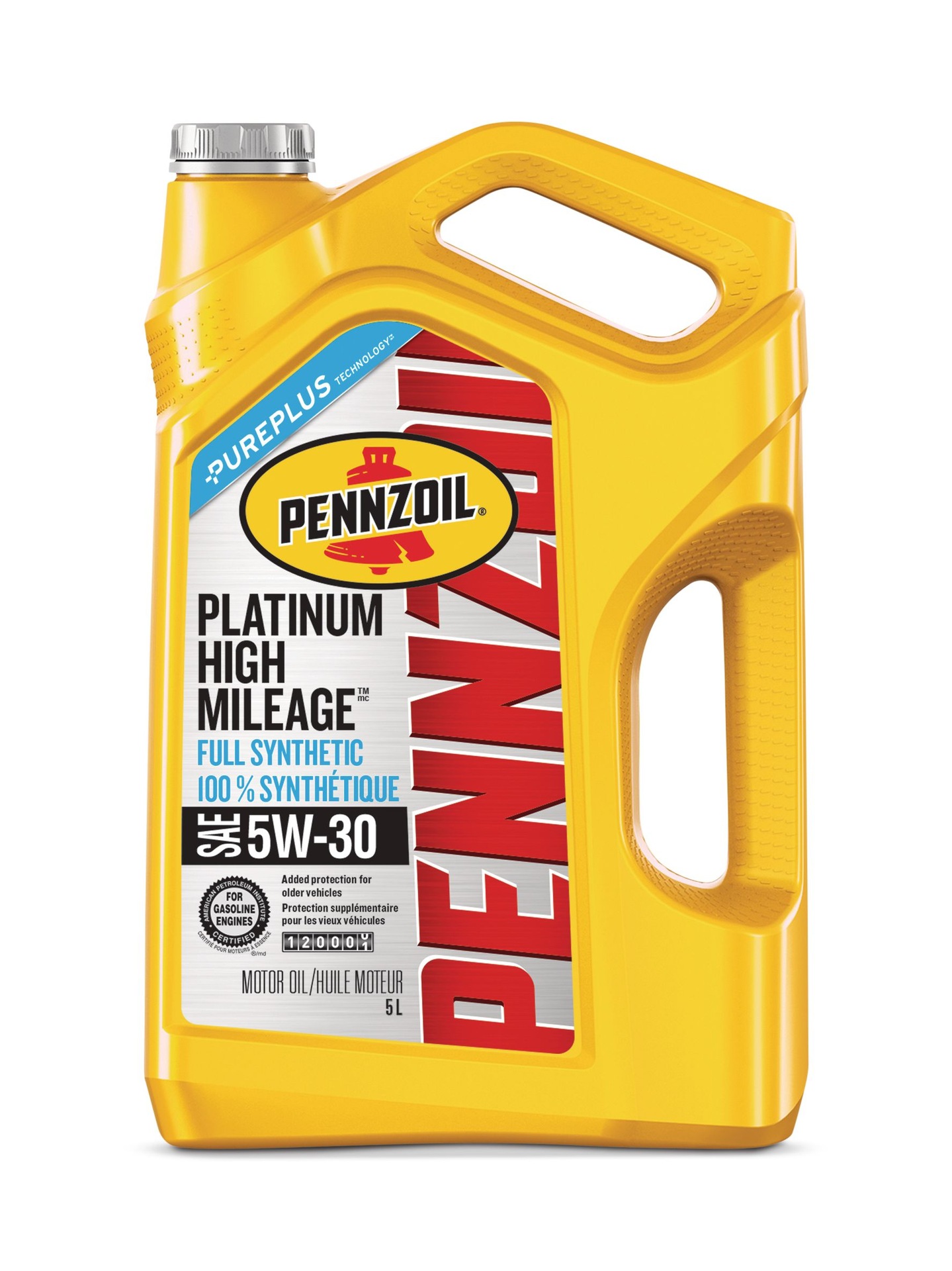Huile à moteur synthétique Pennzoil Platinum, kilométrage élevé, 5W-30 ...