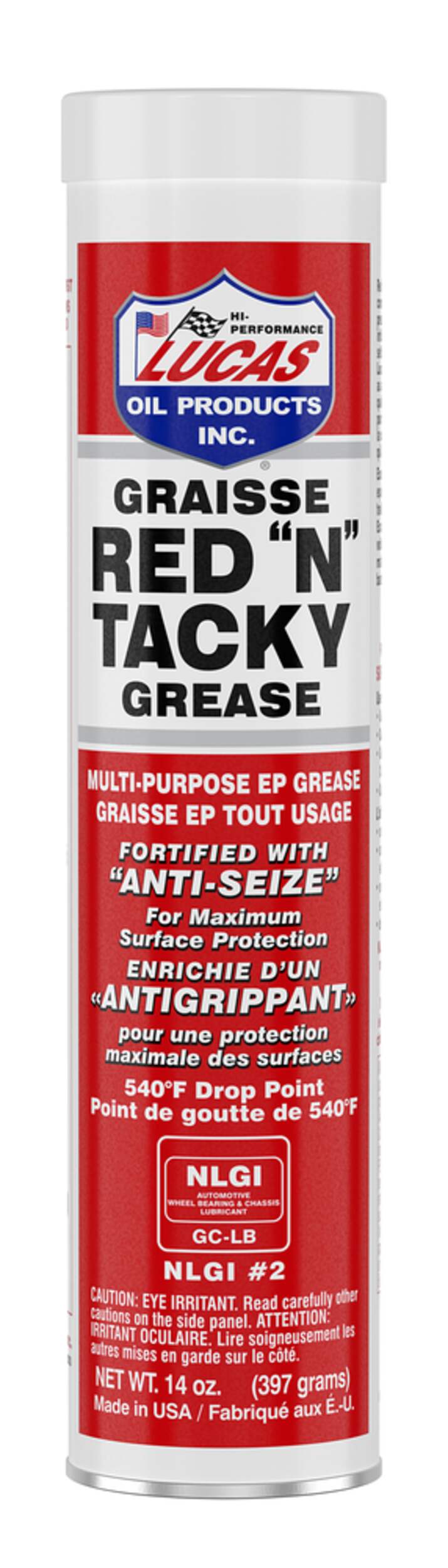 Lucas Oil Red "N" Tacky Grease Cartridge Multi-Purpose EP Grease, 14-oz ...
