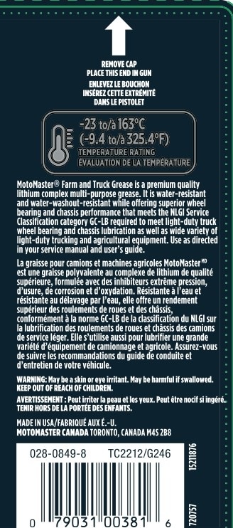 MotoMaster Farm & Truck Grease Extreme Pressure Performance Grade 2, 85 ...