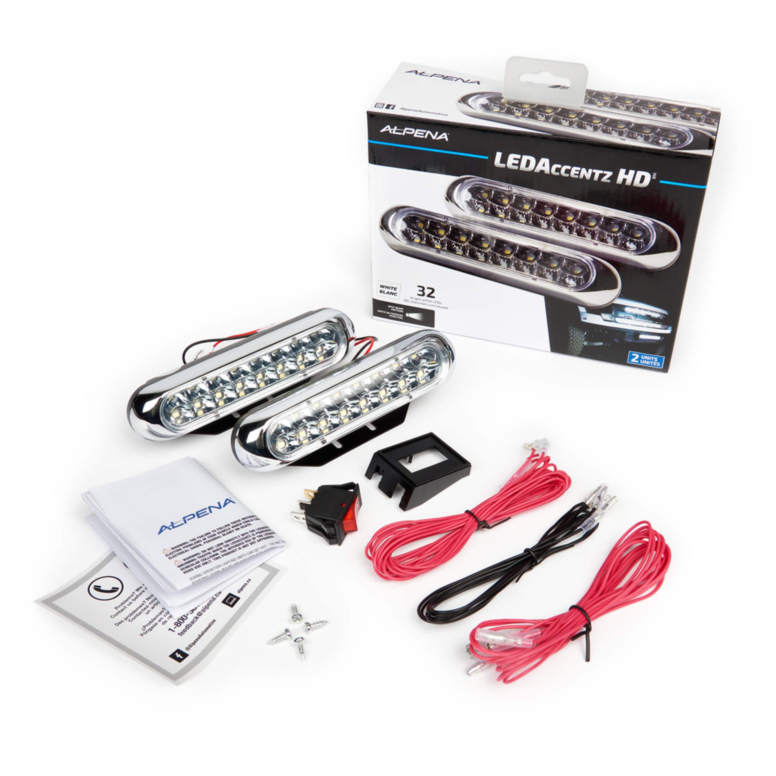 Alpena Accentz HD Auxiliary White LED Accent Lights Kit, 2-pk | Canadian Tire