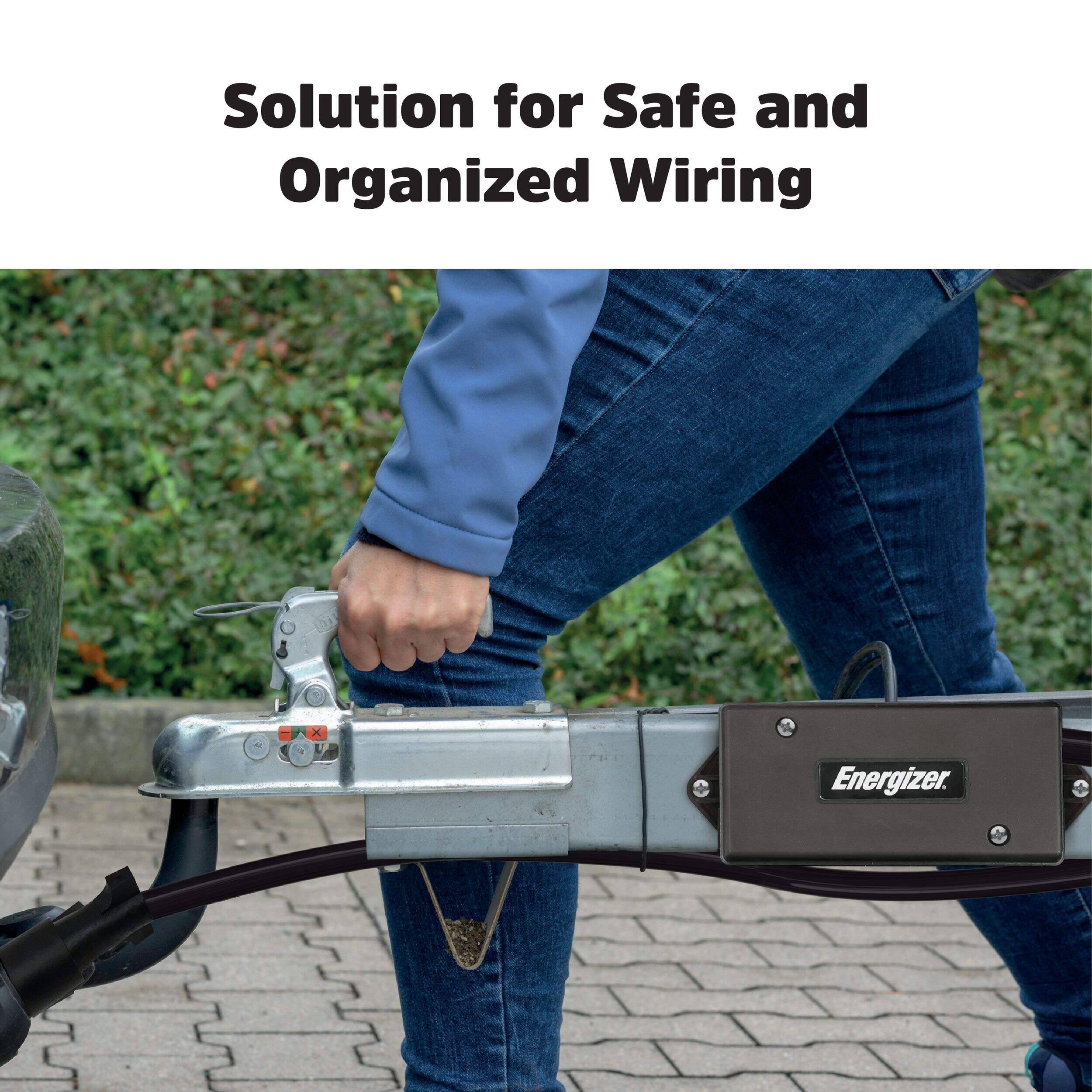 Energizer 7-Way Weatherproof Electrical Trailer Junction Box with 8-ft ...