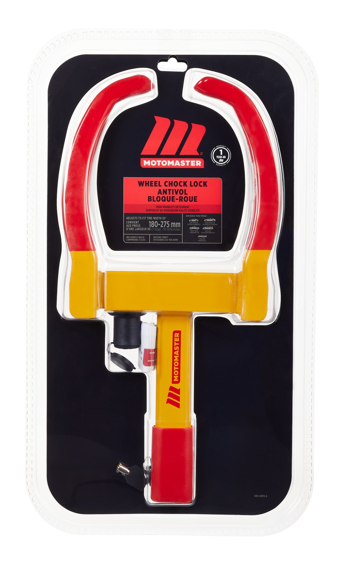 MotoMaster High Visibility Wheel Chock Lock for Passenger, Truck ...