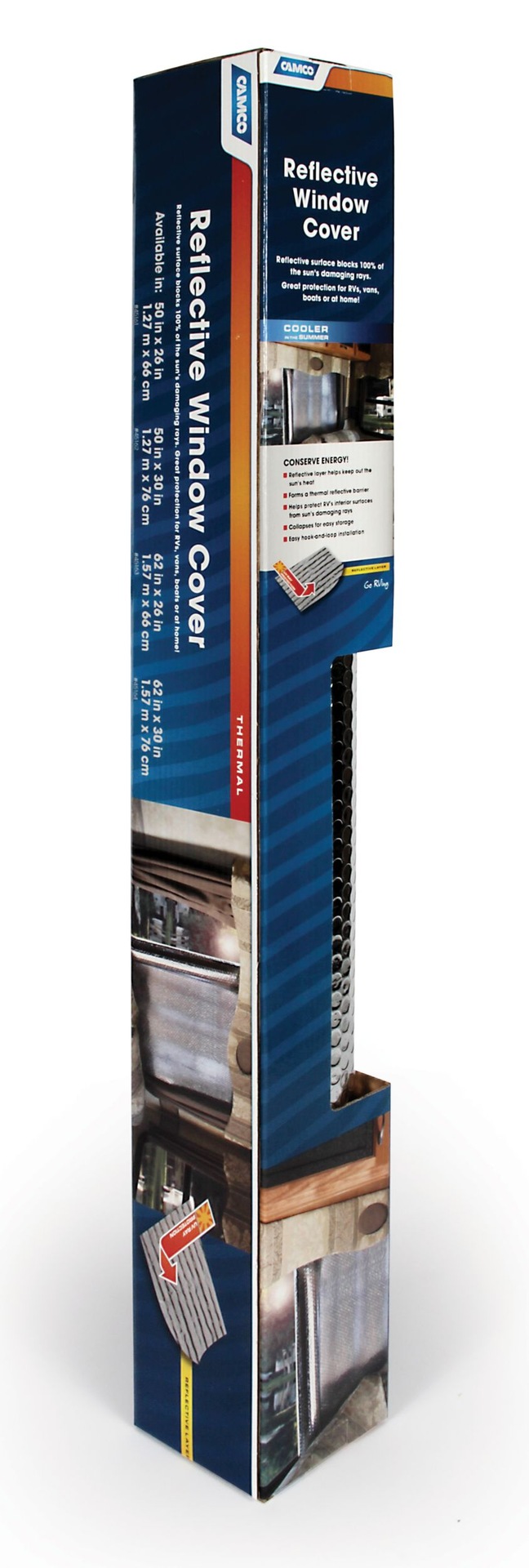 CAMCO UV Resistant Reflective/Thermal RV Window Cover, 62-in x 30-in ...