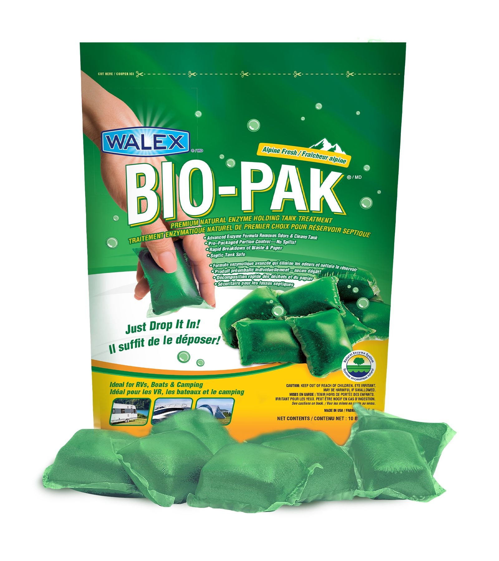 Walex Bio-Pak RV Holding Tank Natural Enzyme Deodorizer & Waste ...