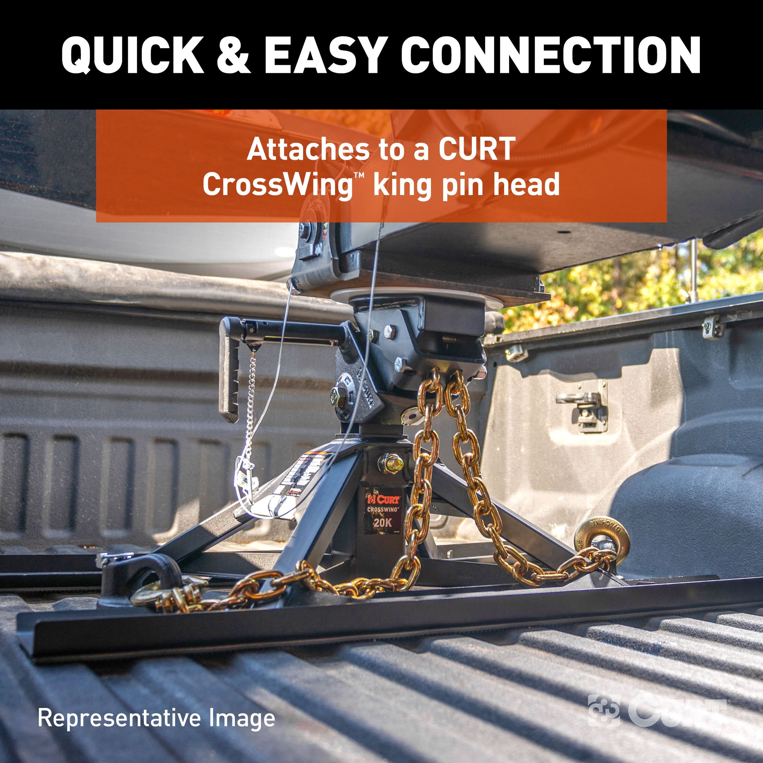 CURT 16614 CrossWing 5th Wheel Safety Chain Assembly with Gooseneck ...