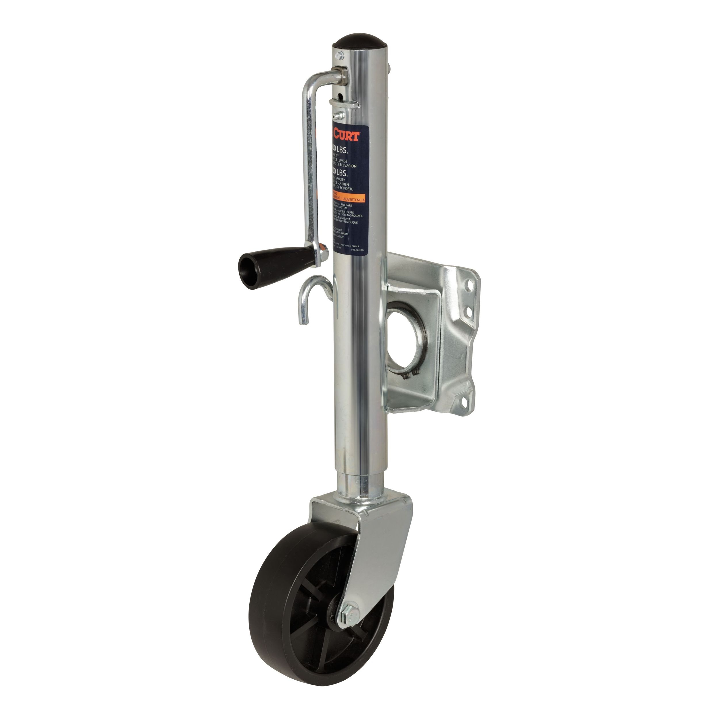 CURT 25004 Marine Boat Trailer Tongue Jack, 1,000-lb Capacity, Side ...