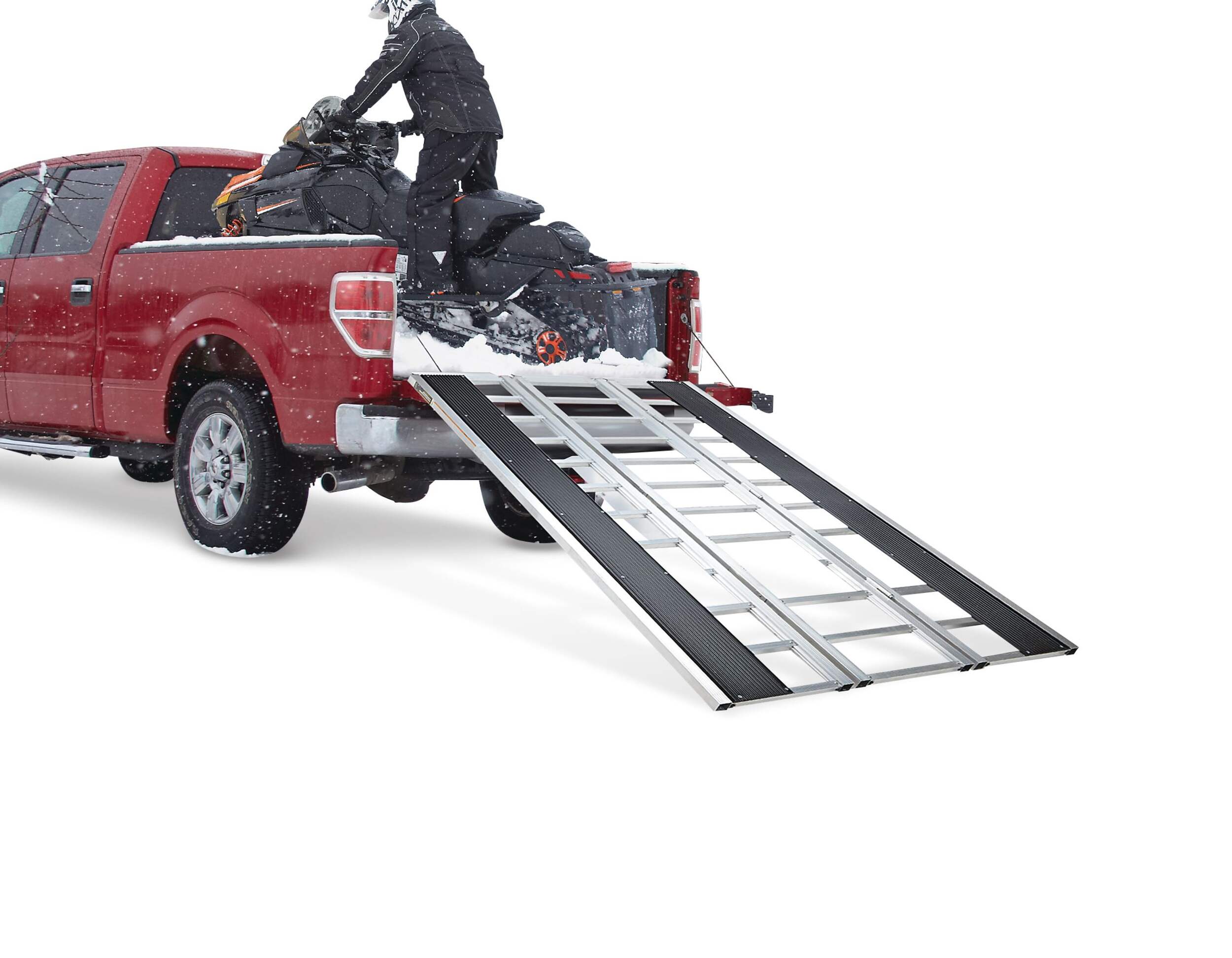 MaxWorks Aluminum Tri-Panel Folding Aluminum Loading Ramp, Non-Slip ...
