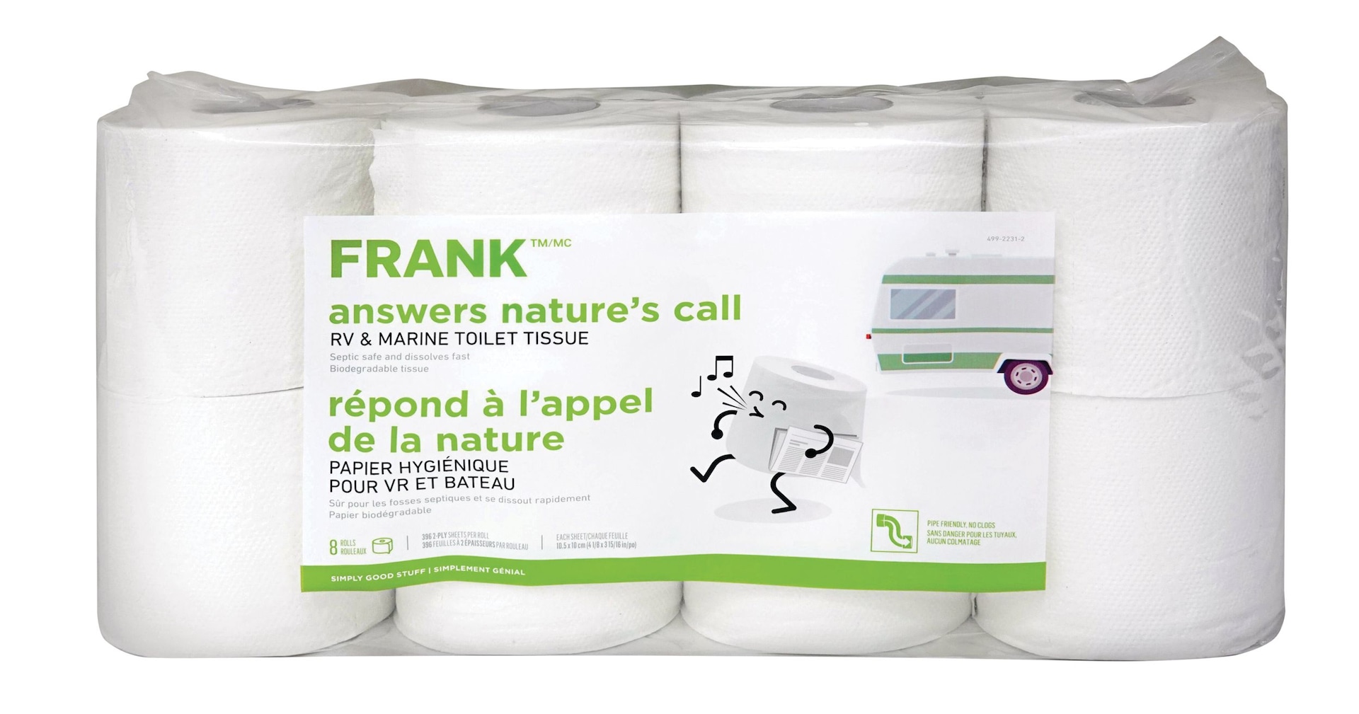 Papier hygiénique à dissolution rapide pour VR et bateau Frank, 2 ...