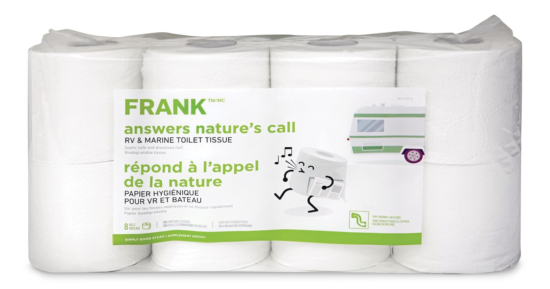 Frank Rapid Dissolve RV & Marine Toilet Paper, 2-Ply Tissue, 8-pk ...