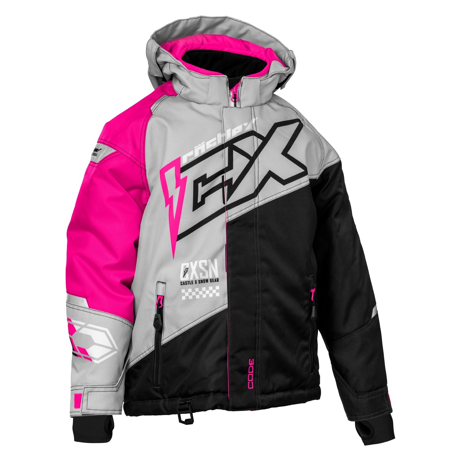 Castle X Code Youth Winter Jacket, Silver/Black/Pink, Assorted Sizes ...