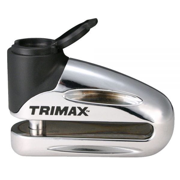 Trimax Hardened Metal Motorcycle Disc Lock with 10mm Pin, Chrome/Silver ...