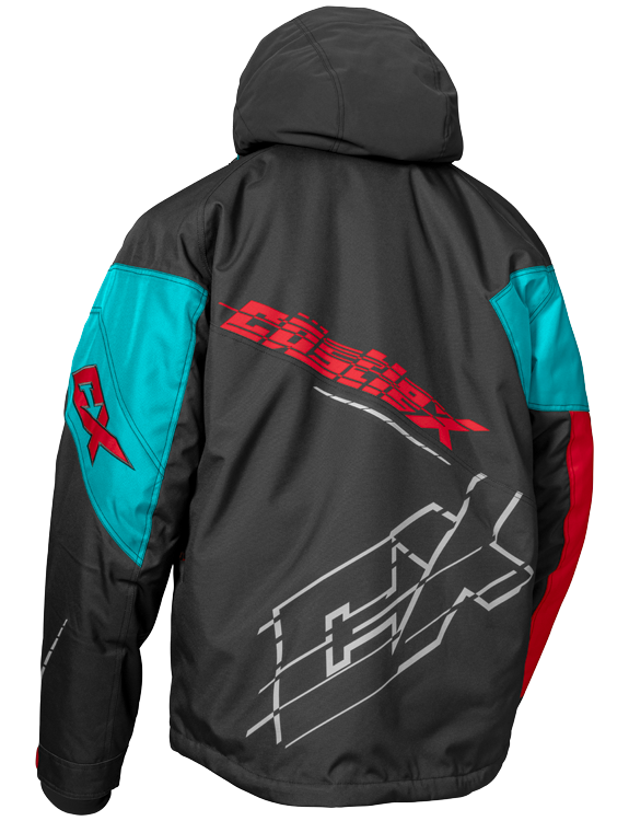 Castle X Code G3 Men's Snowmobile Jacket, Charcoal/ Turquoise/ Red ...