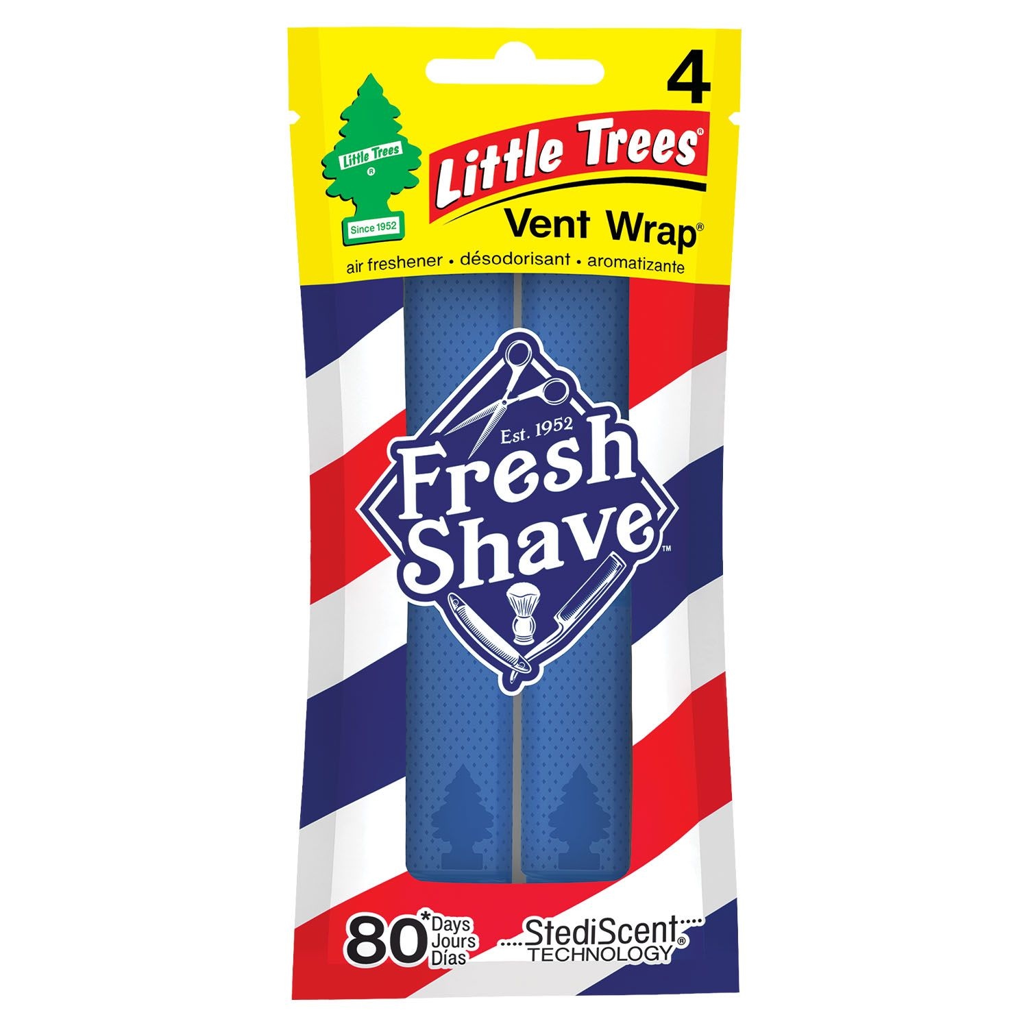 Little Trees Vent Wrap Air Freshener, Fresh Shave, 4-pk | Canadian Tire