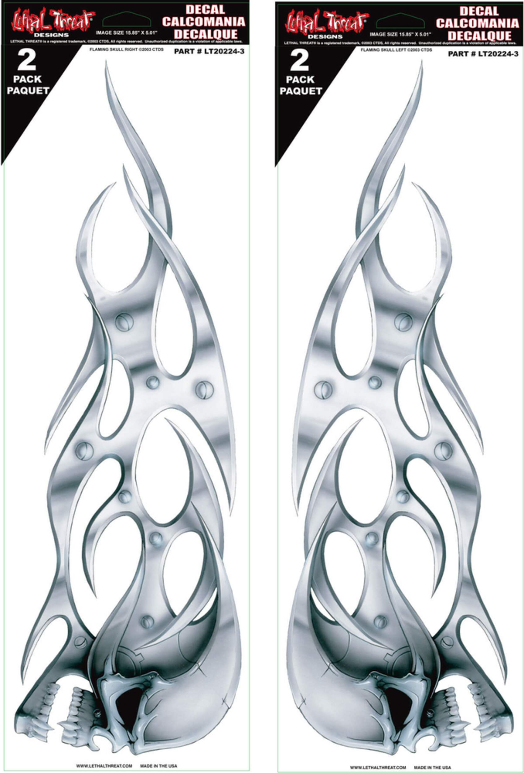 Lethal Threat Tribal Chrome Skulls Banner Decals, 6 x 18-in. | Canadian ...