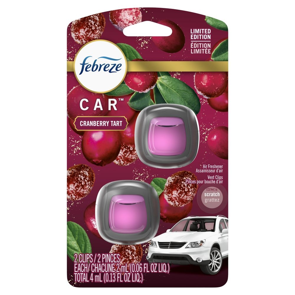 Febreze Car Vent Clip Air Freshener, Cranberry Tart, 2-ct | Canadian Tire