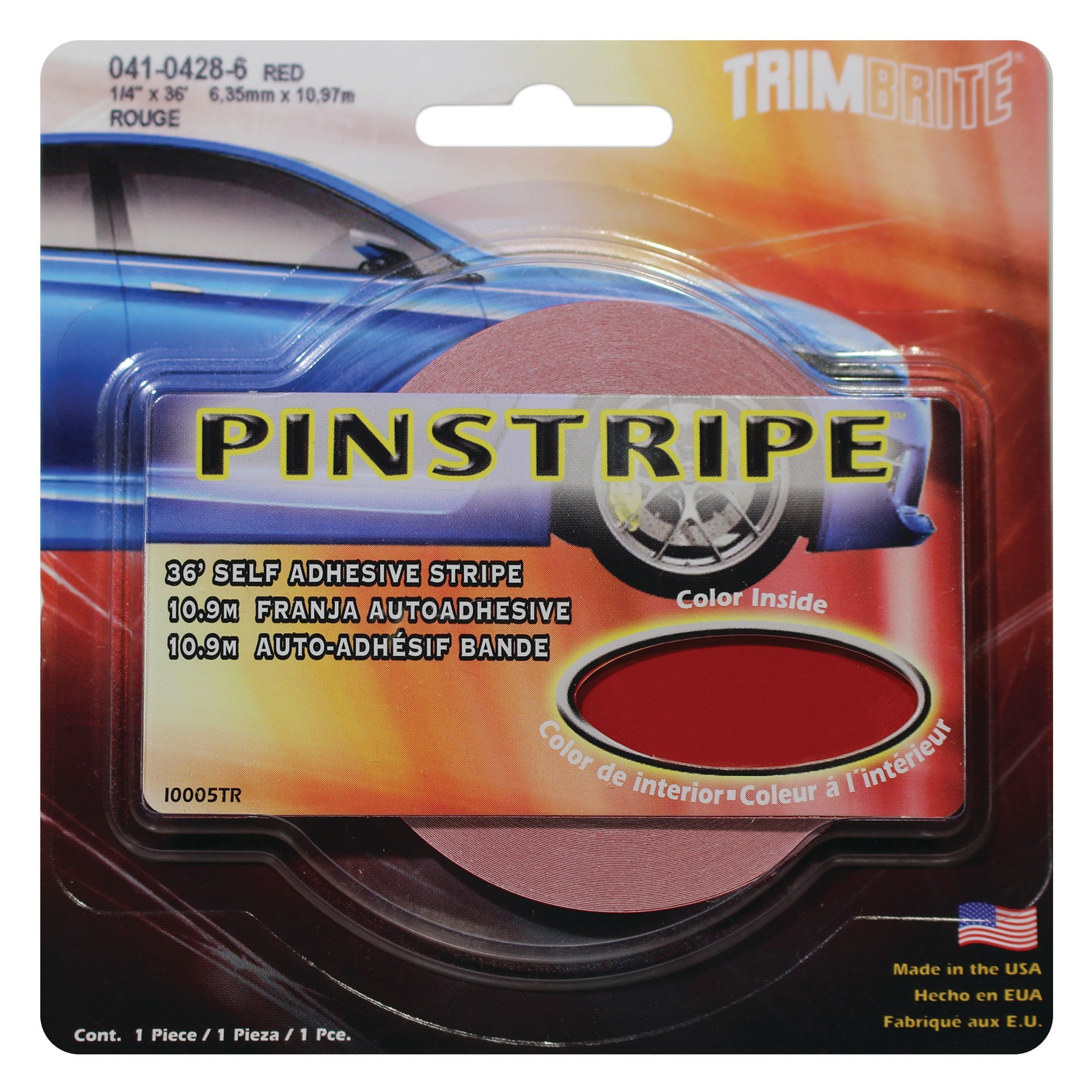 Trimbrite Solid Stripe, Red, 1/4-in x 36-ft | Canadian Tire