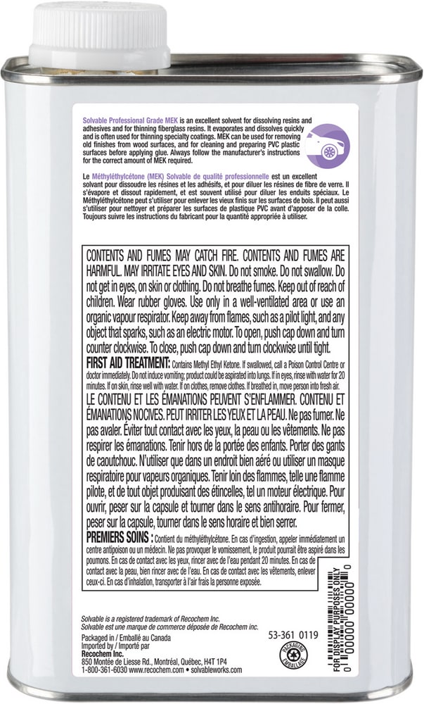 Solvable Methyl Ethyl Ketone (MEK), 946-mL | Canadian Tire