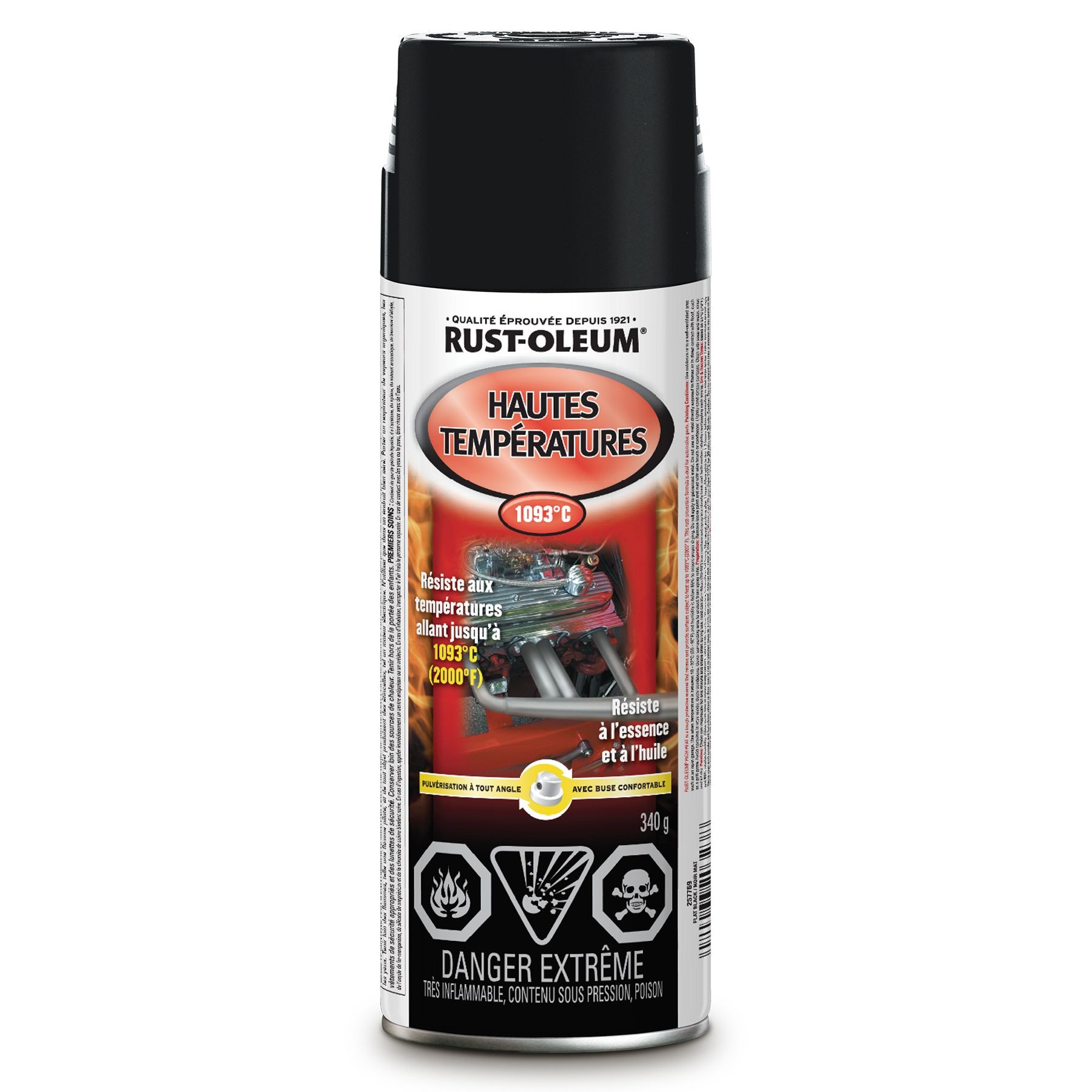 Émail résistant aux gaz et à l'huile haute température Rust-Oleum, noir ...