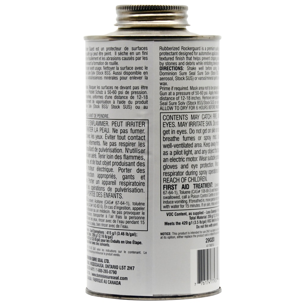 Rubberized Rockerguard Undercoating, 830ml Shutz Black | Canadian Tire