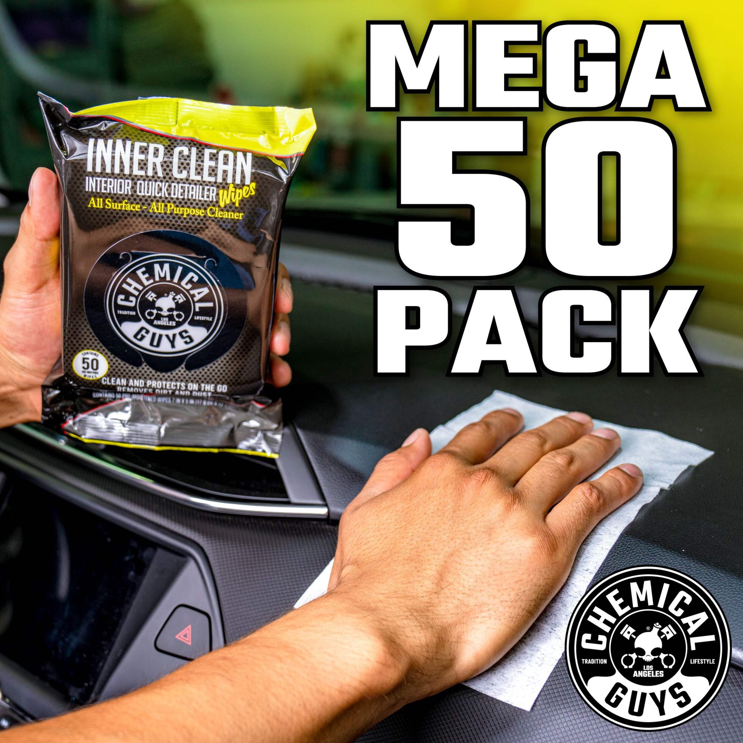 Chemical Guys InnerClean Interior Quick Detailer & Protectant Wipes ...