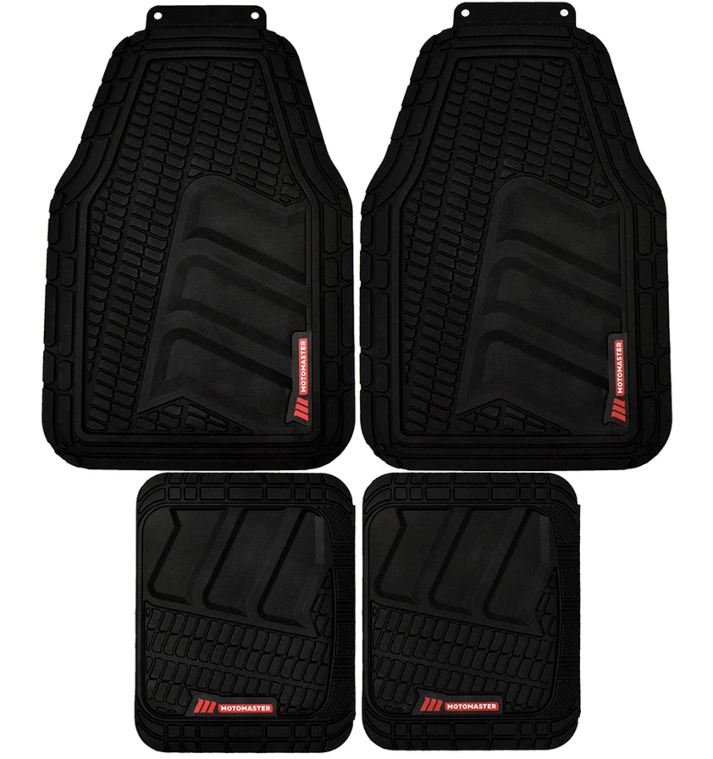 MotoMaster Natural Rubber All Season Large Tread Car Floor Mat Set ...