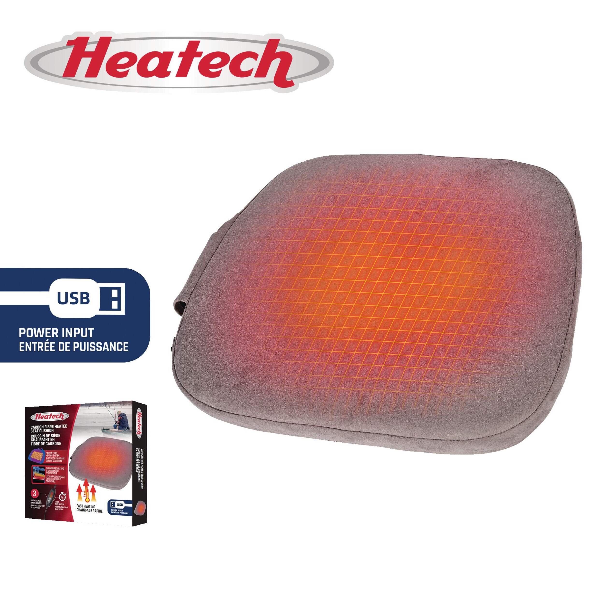 Heatech Velour Heated Memory Foam Seat Cushion | Canadian Tire