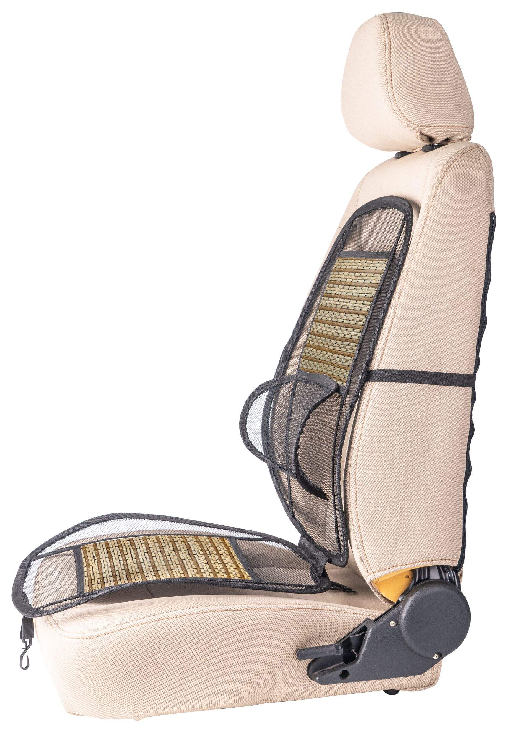 Autotrends Bamboo Cooling Full Seat Cushion With Lumbar Support Black
