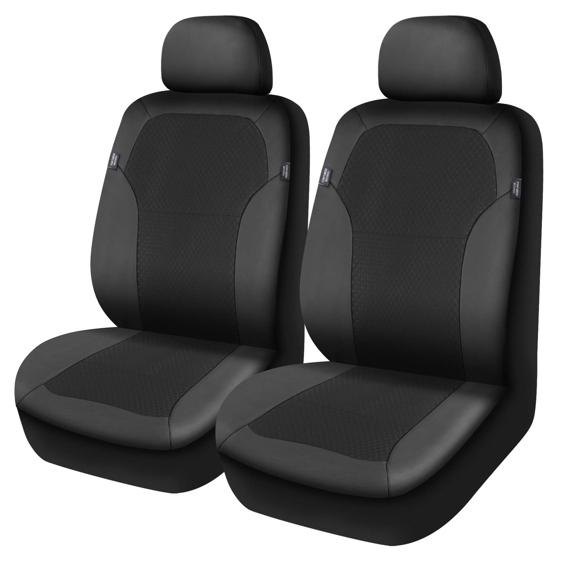 AutoTrends Embossed Jaquard & Leather Car Seat Covers, 2-Pk | Canadian Tire
