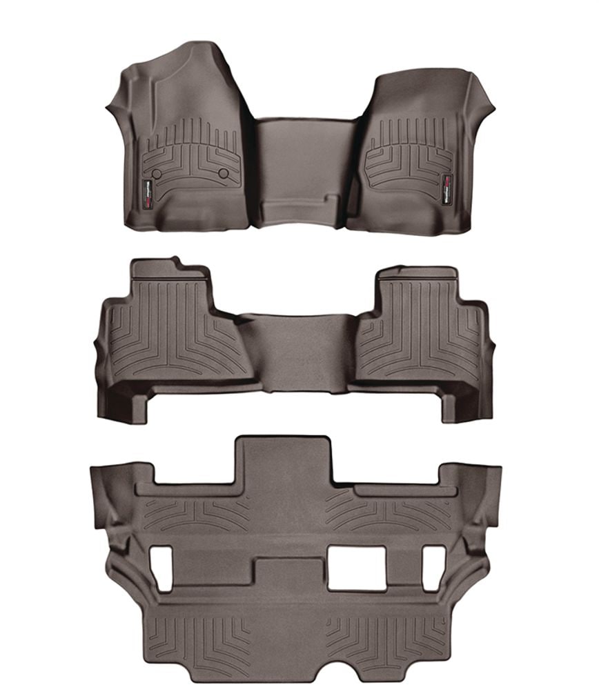 WeatherTech® Custom Front Kit, Rear and 3rd Row FloorLiner™, Cocoa ...