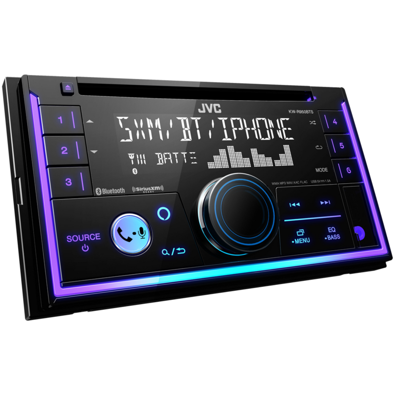 JVC KW-R950BTS Double Din Audio CD In-Dash Car Receiver with Bluetooth & Alexa Built-In ...
