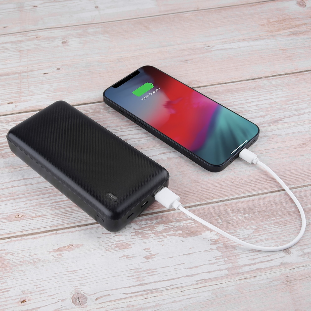 Bluehive Carbon 20,000 mAh PD Fiber Portable Power Bank with 3 LED ...