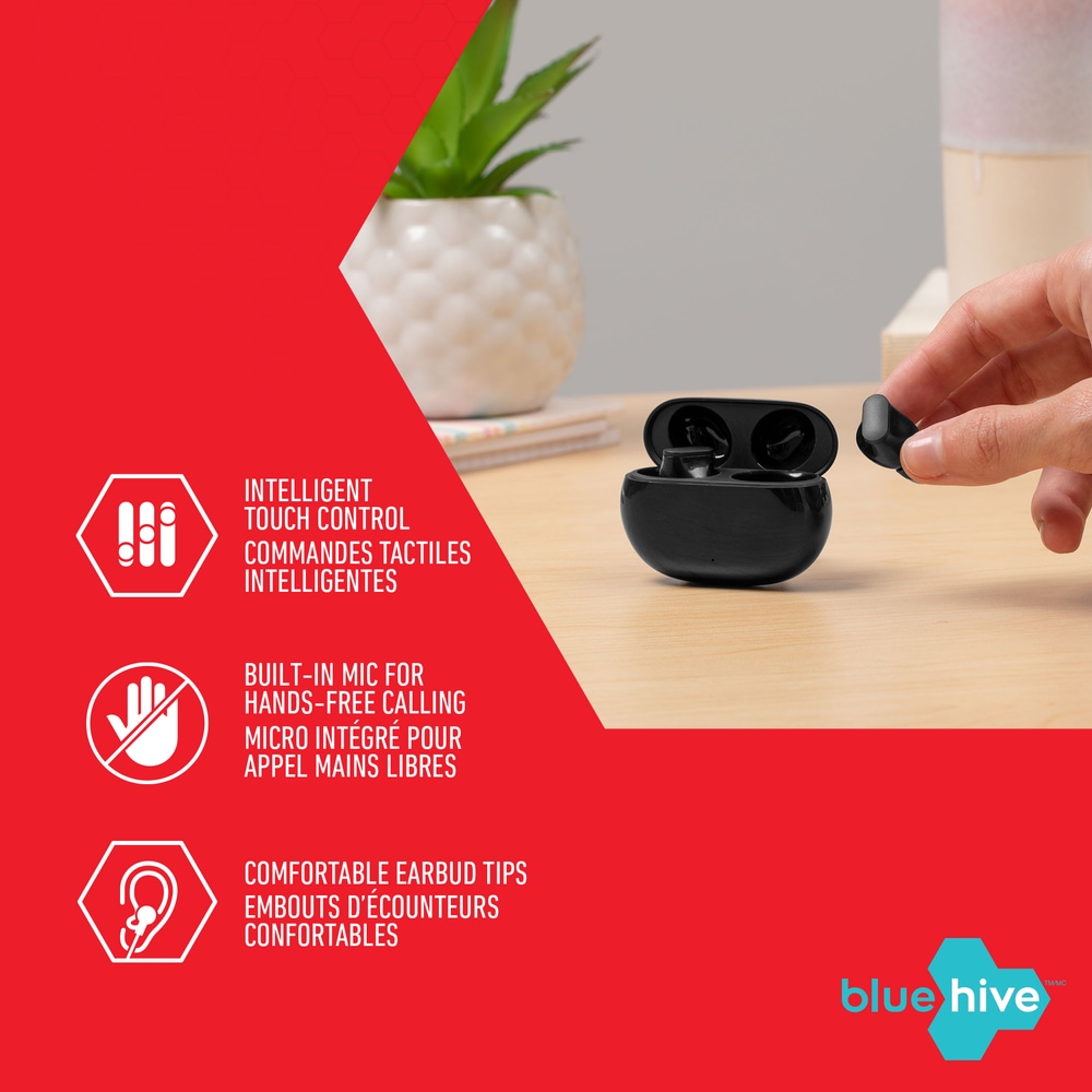 Bluehive - Ecouteurs boutons sans fil, 22h autonomie et charge rapide | Canadian Tire