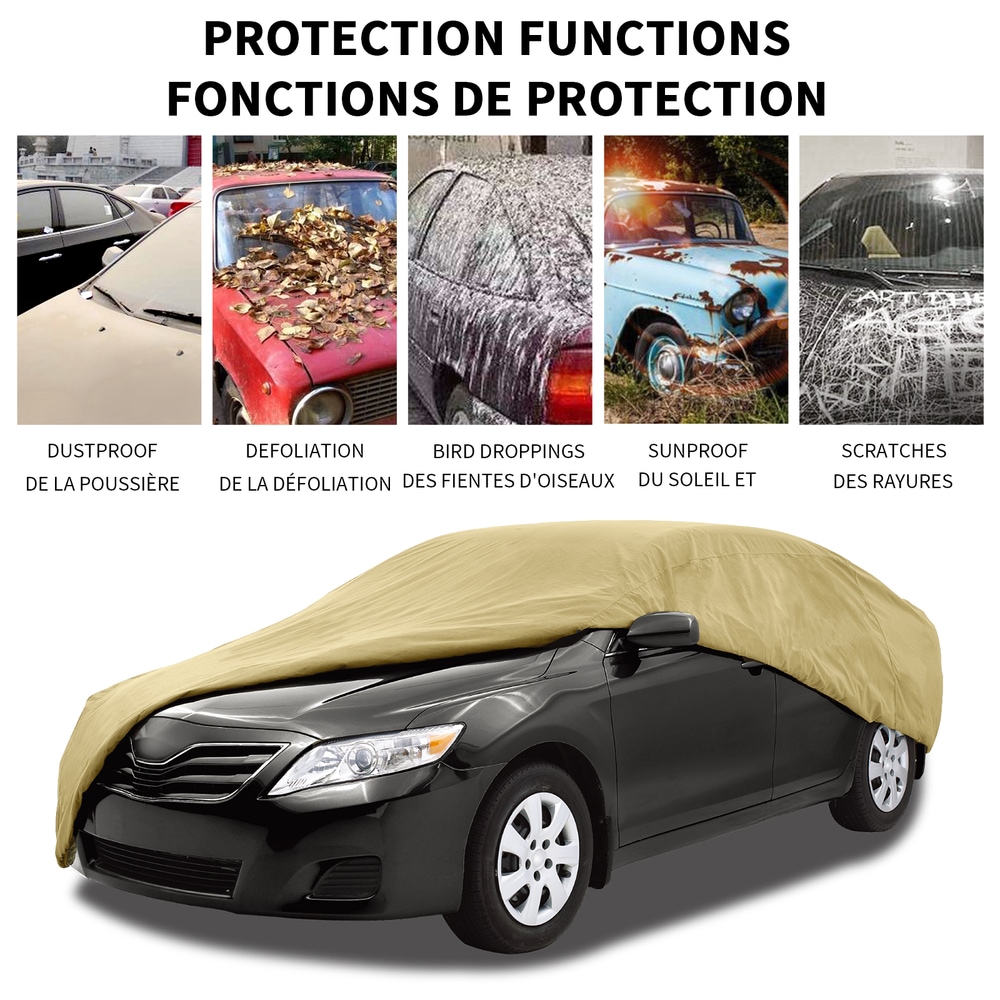 Simoniz 3-Layer Water Resistant Car Cover w/ UV Protection, Small ...