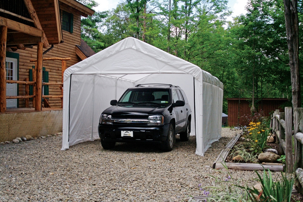 ShelterLogic Water Resistant Peak Canopy Enclosure Kit w/UV Protection ...