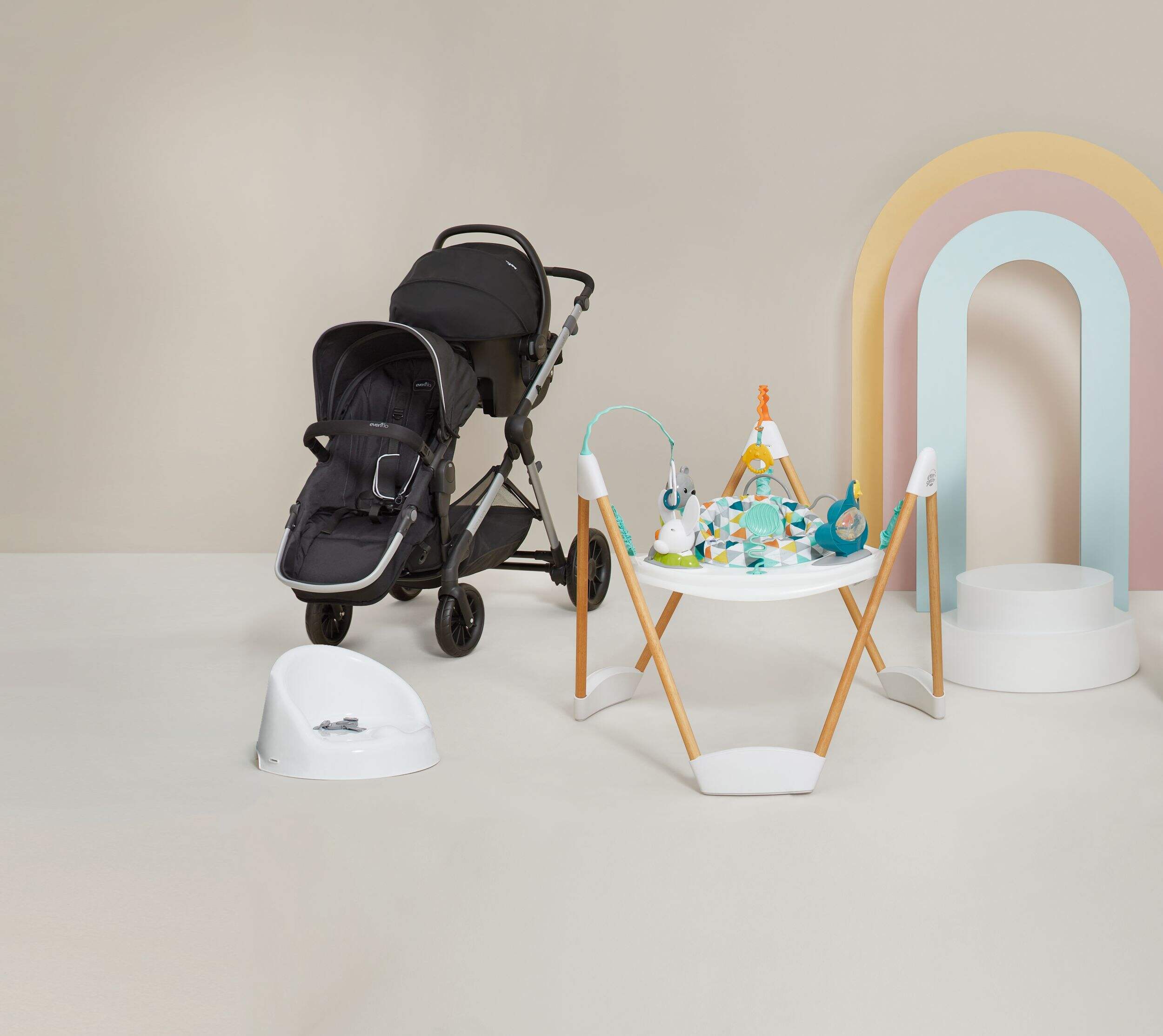 Evenflo Pivot Xpand Modular Compact Fold Travel System w/ Stroller ...