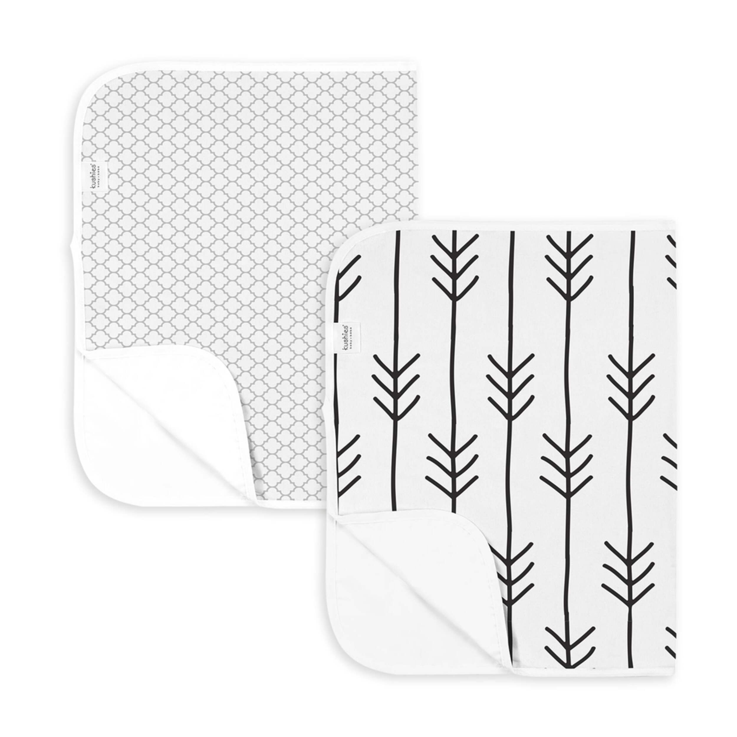 Kushies Baby Portable Waterproof Changing Pad Liners, 2-pk, Grey Arrow ...