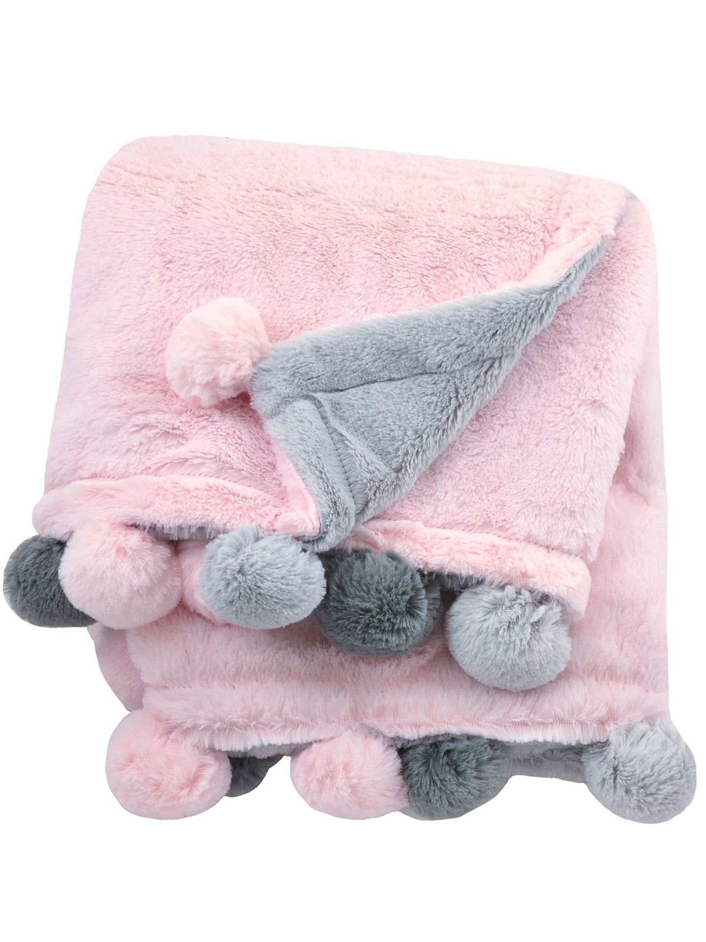 Just Born Cuddle Plush Pom Pom Blanket, Pink | Canadian Tire