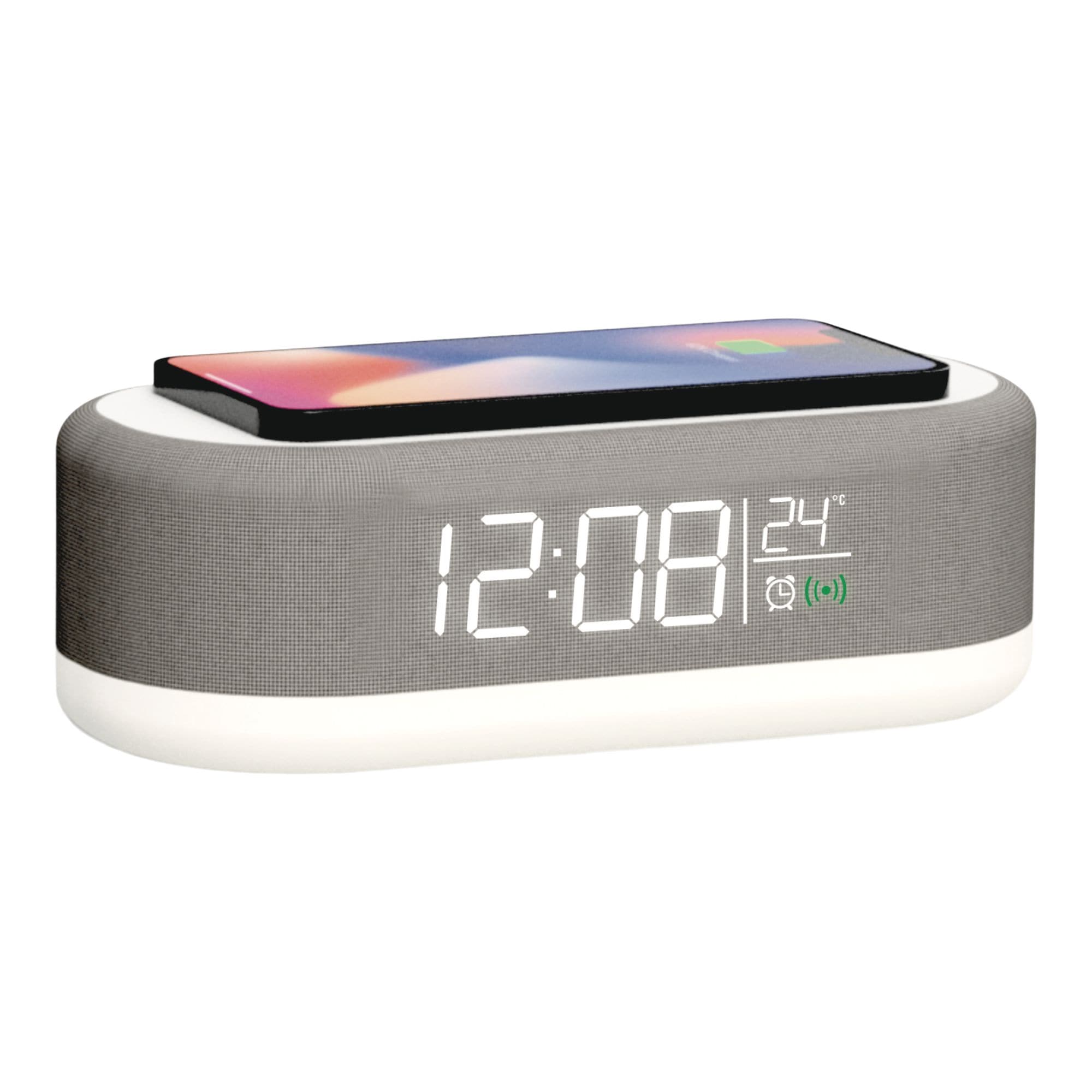 Westclox Light Up Wireless Charging Alarm Clock with Bluetooth ...