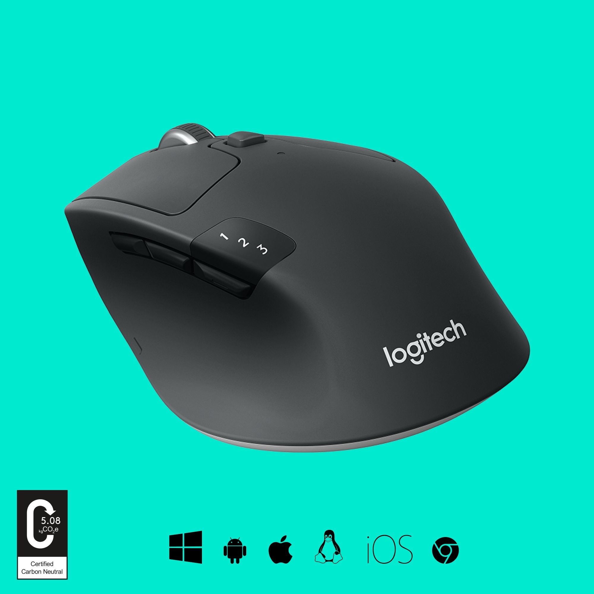 Logitech Precision Pro Full-Sized Multi-Computer Wireless Mouse, Black ...