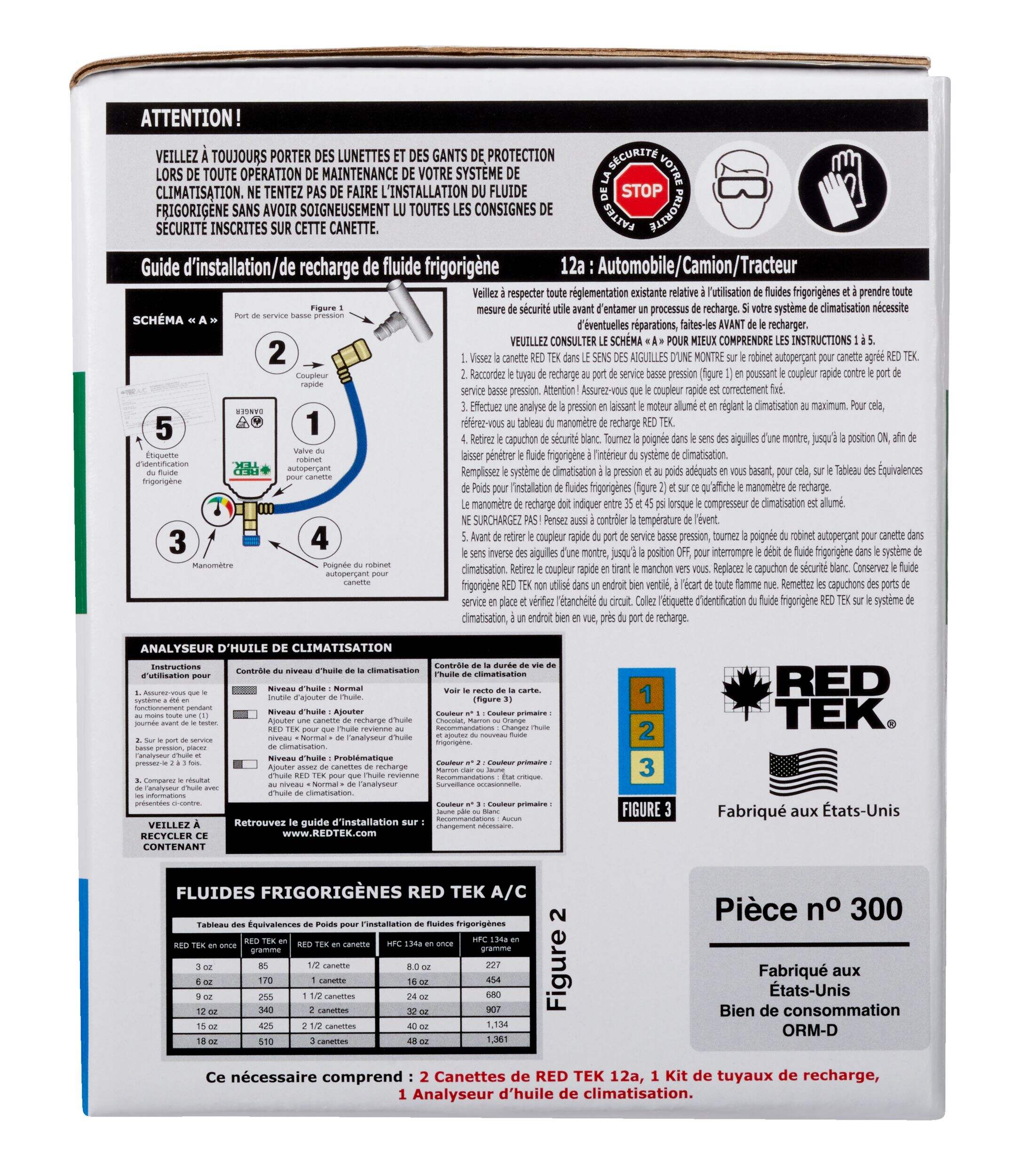 Trousse de recharge de frigorigène pour climatiseur avec jauge RED TEK 12a, 6 oz | Canadian Tire