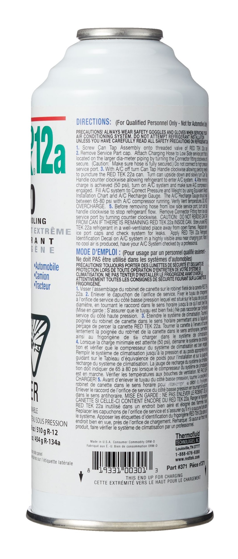 RED TEK R12a Pro Extreme Cooling Refrigerant, 8-oz | Canadian Tire